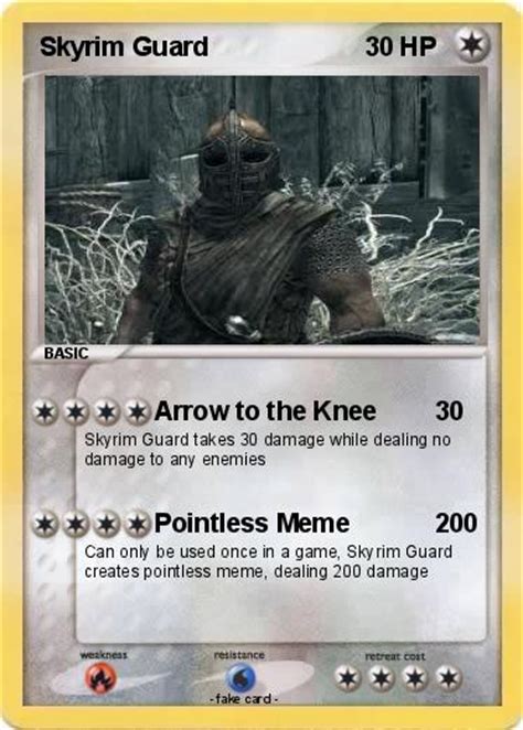 Pokémon Skyrim Guard 1 1 Arrow To The Knee My Pokemon Card