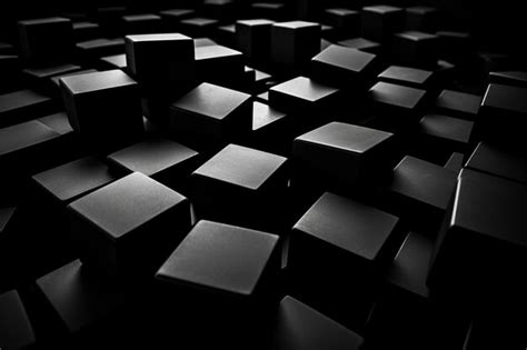 Premium Ai Image 3d Cube Black Abstract