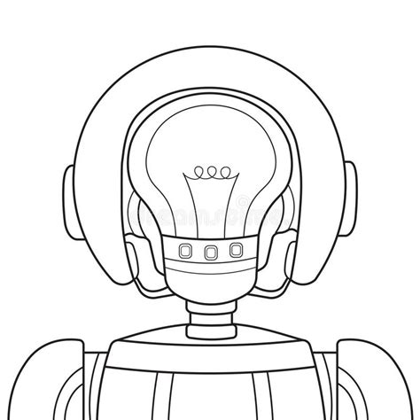 Ai Robot With A Yellow Light Bulb Inside A Head Modern Technology And