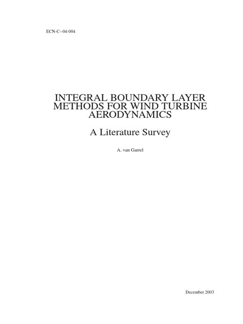 Integral Boundary Layer Methods For Wind Turbine Aerodynamics Pdf Boundary Layer Fluid