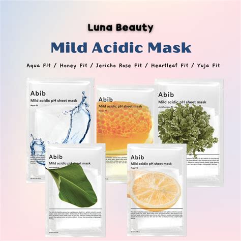 Abib Mild Acidic Ph Sheet Mask 5 Types 1pc 30ml Shopee Malaysia