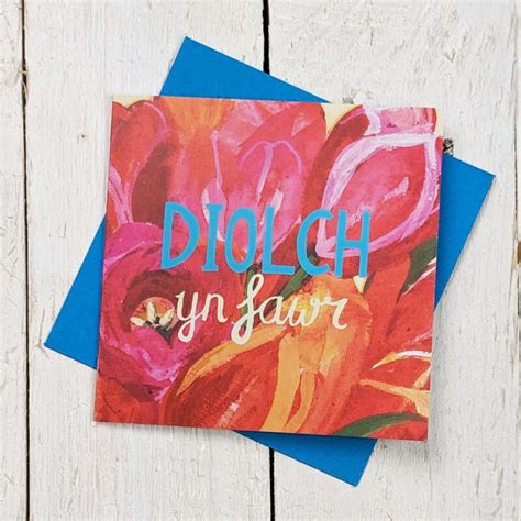 Tiwlipau Diolch Square Greetings Card Driftwood Designs