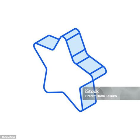 윤곽선의 등각투영 아이콘입니다 현대 평면 벡터 일러스트 레이 션입니다 별 모양 기호입니다 소셜 미디어 마케팅 아이콘입니다 2차 도형에 대한 스톡 벡터 아트 및 기타 이미지