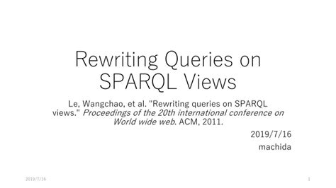 ppt rewriting queries on sparql views powerpoint presentation free
