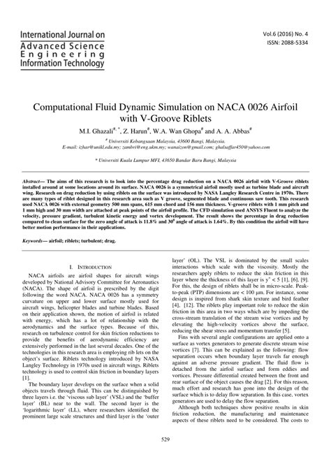 Pdf Computational Fluid Dynamic Simulation On Naca 0026 Airfoil With