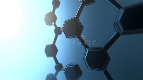 Abstract Molecular Structure On Blue Background Stock Illustration