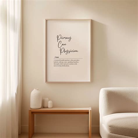 Minimalist Primary Care Physician Definition Wall Art Medical Office