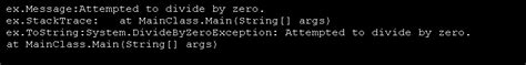 exception information exception message development vb
