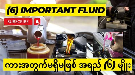 Six Fluid For Car ကားအတွက် အရည် မရှိမဖြစ် အရည် ၆ မျိုး Youtube