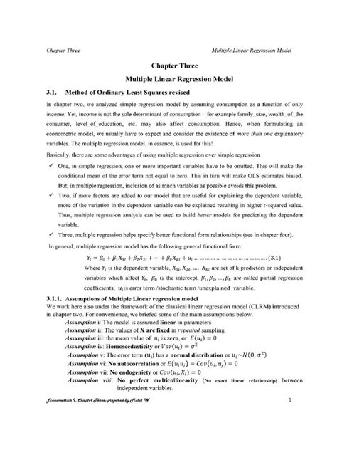 Econometrics I Chapter Pdf