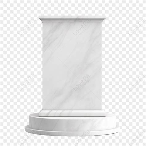 흰색 대리석 연단의 현실적인 3d 렌더링쇼룸지휘대 Png 일러스트 무료 다운로드 Lovepik