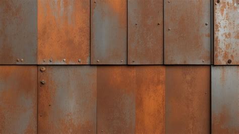 Rusted Metal Wall Panels With Fasteners Premium Ai Generated Image