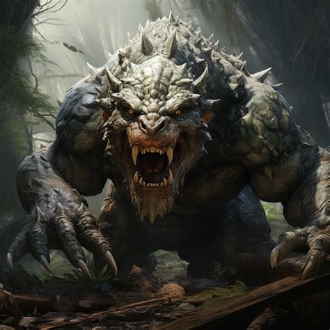 Premium Ai Image There Is A Large Monster With Sharp Teeth And Sharp