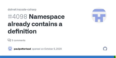 Namespace Already Contains A Definition · Issue 4098 · Dotnetvscode