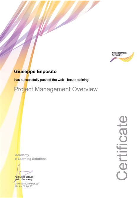 Certificateproject Management Overview Pdf