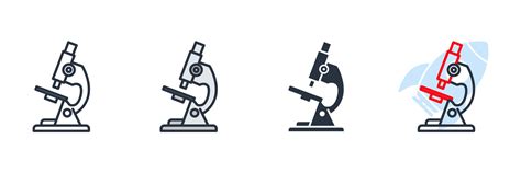 Microscope Icon Logo Vector Illustration Research Symbol Template For Graphic And Web Design
