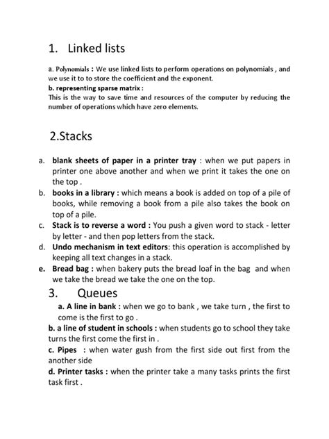 Linked Lists B Representing Sparse Matrix Pdf Printer Computing