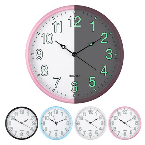 12 Wall Clock Luminous Silent Quartz Home Decoration Living Room