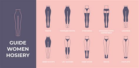 Women Hosiery Guide Female Legs In Hosiery Stock Illustration