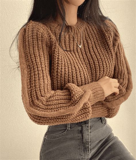 [🧡당일출고 1 1할인] 왕~도톰 허니 라운드넥 꽈배기 크롭니트 에이블리