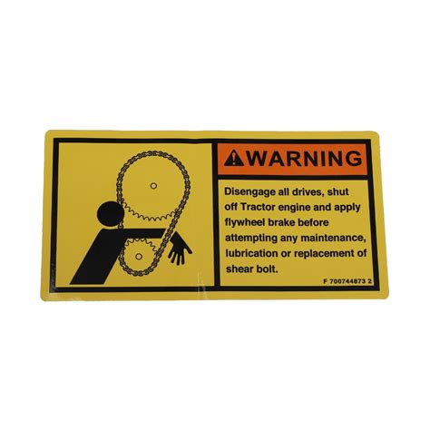 Warning Decal Agco Parts