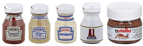Heinz Kosher Travel Condiment Bundle 5 Miniature Glass Jars Ketchup