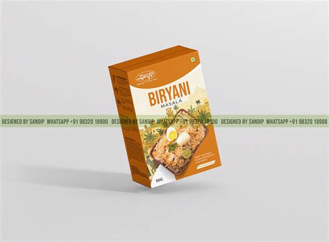 Biryani Masala Monopack Box Packaging Design Behance