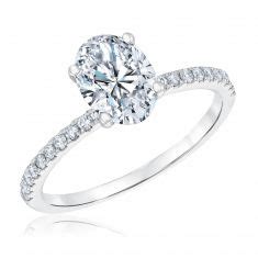 1 34ctw Oval Lab Grown Diamond White Gold Engagement Ring Colorless