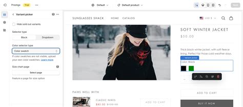 the easy way to add color swatches to shopify product pages