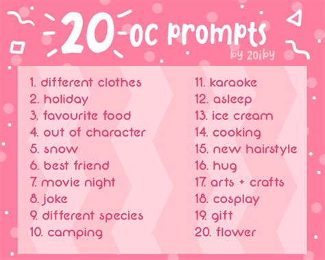 20 Oc Prompts By Zoiby On Deviantart