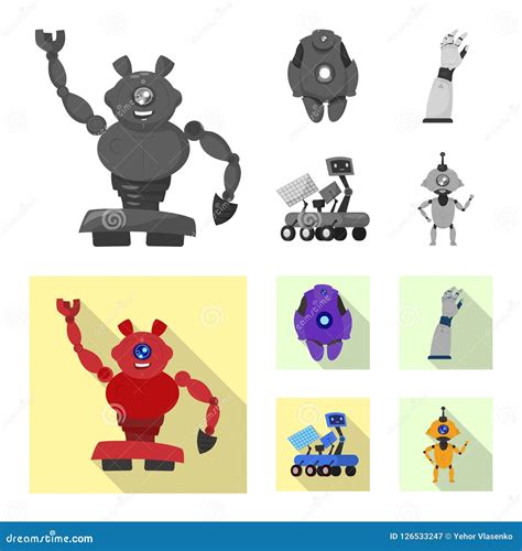 Isolated Object Of Robot And Factory Icon Set Of Robot And Space Stock Vector Illustration