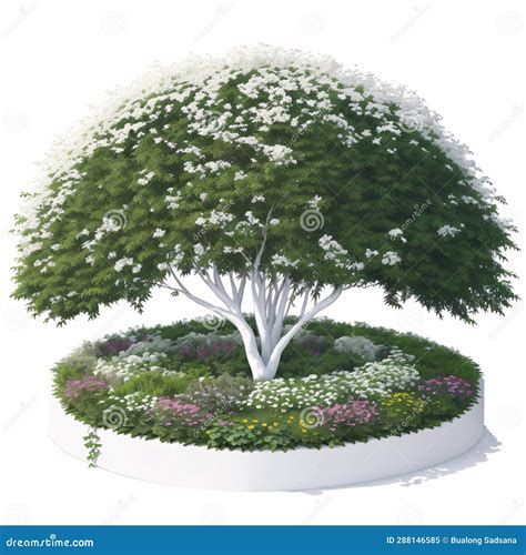 Green Tree Or Forest Side View For Landscape And Architecture Drawing Elements For Environment