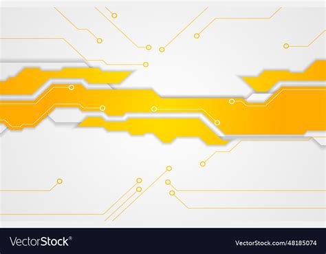 Abstract Bright Orange Technology Background Vector Image