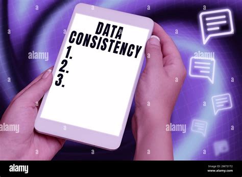 Hand Writing Sign Data Consistency Business Concept Data Values Are