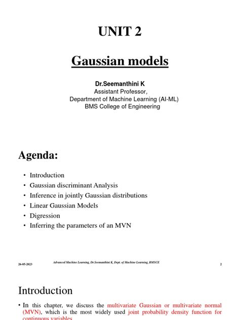 Unit 2 Gaussian Models Pdf