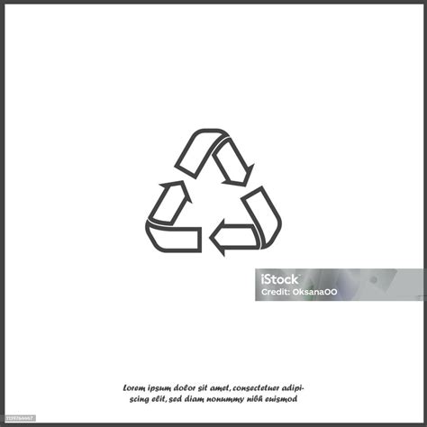 Recycle Sign Isolated Flat Icon Vector Recycle Icon On White Isolated