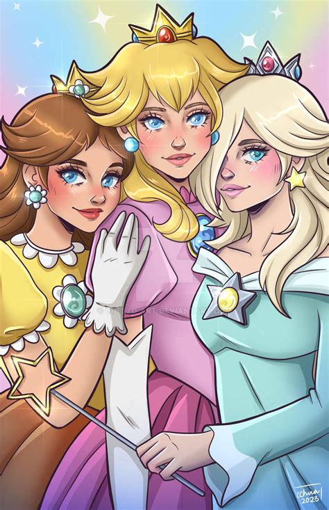 Peach Daisy And Rosalina By Chelzd Art On Deviantart