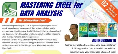 TRAINING EXCEL UNTUK PRAKTISI BISNIS Mastering Excel Data Analysis Konsultan Manajemen Autopilot