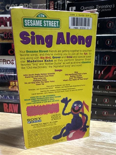 Sesame Street Sing Along Vhs Tape 1987 Bert And Ernie Cartoon Rare