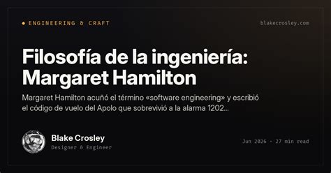 Filosofía De La Ingeniería Margaret Hamilton