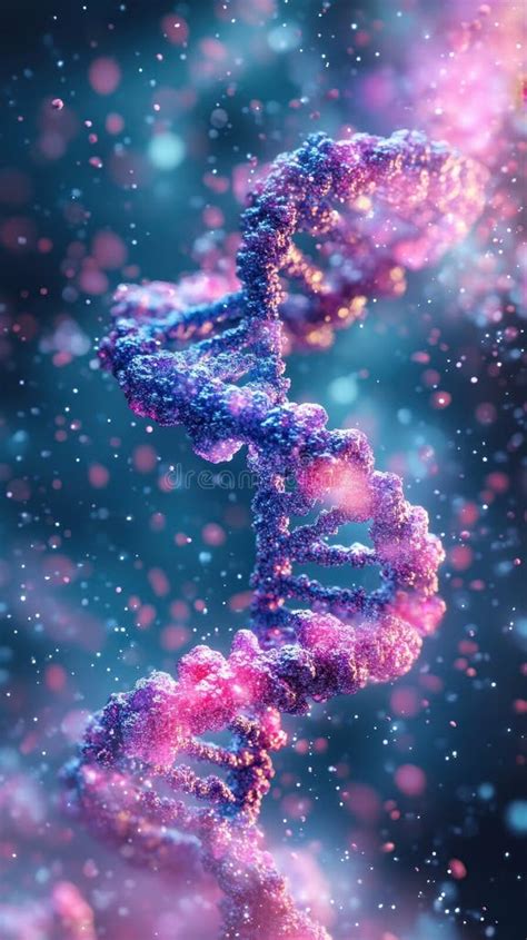 Stunning Digital Representation Of Dna Helix With Vibrant Colors And