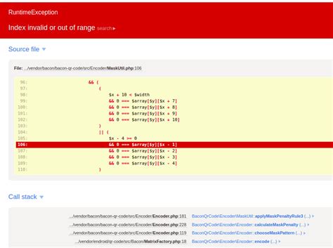 RuntimeException Index Invalid Or Out Of Range Issue 365 Endroid Qr Code GitHub
