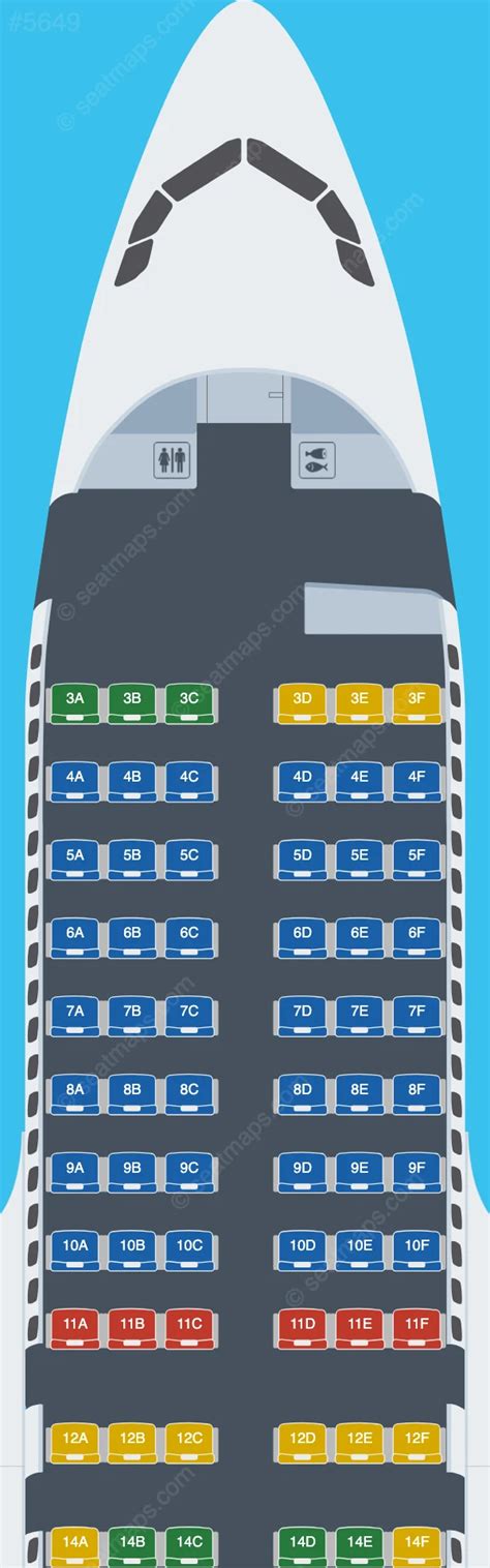 Seat Map Of Allegiant Air Airbus A319 Aircraft