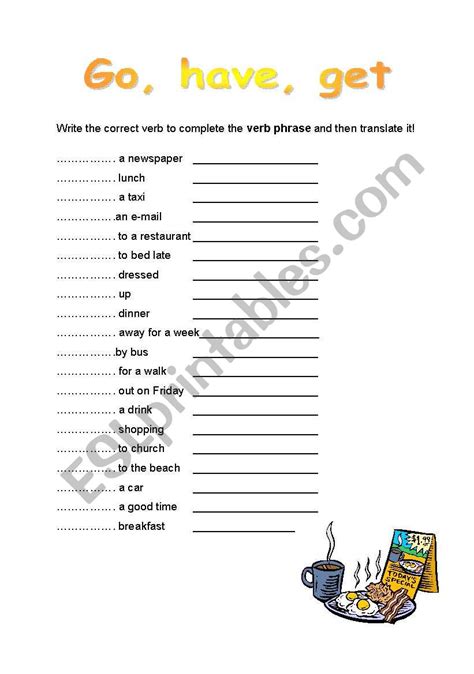 Verb Phrases Esl Worksheet By Borna Worksheets Library