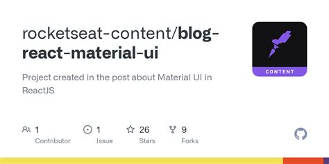 Github Rocketseat Content Blog React Material Ui Project Created In The Post About Material