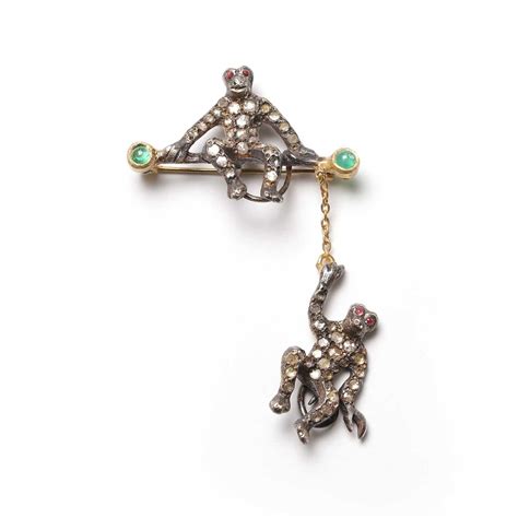 Lot 138 An Emerald Ruby And Diamond Monkey