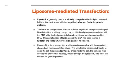 Lipofection Pptx Genetics Science