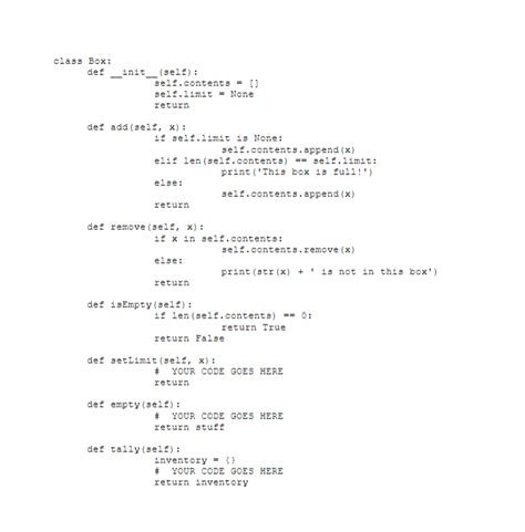 Solved The Following Class Models A Box Just An Ordinary Chegg