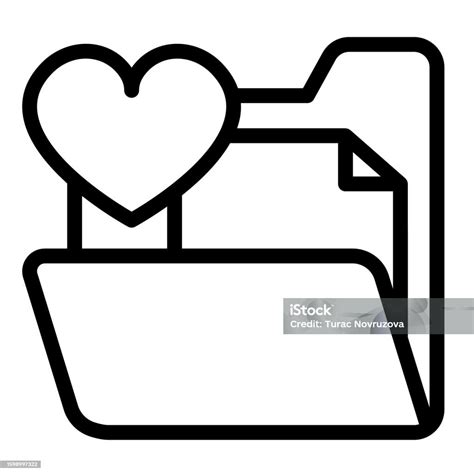 파일 문서와 하트 라인 아이콘 데이트 개념 사랑하는 커플 문서 벡터 기호 개요 스타일 아이콘 모바일 개념 웹 디자인이 있는 폴더 벡터 그래픽 10에 대한 스톡 벡터 아트 및