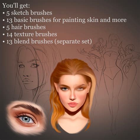 Portrait Blend Brushes For Procreate Etsy